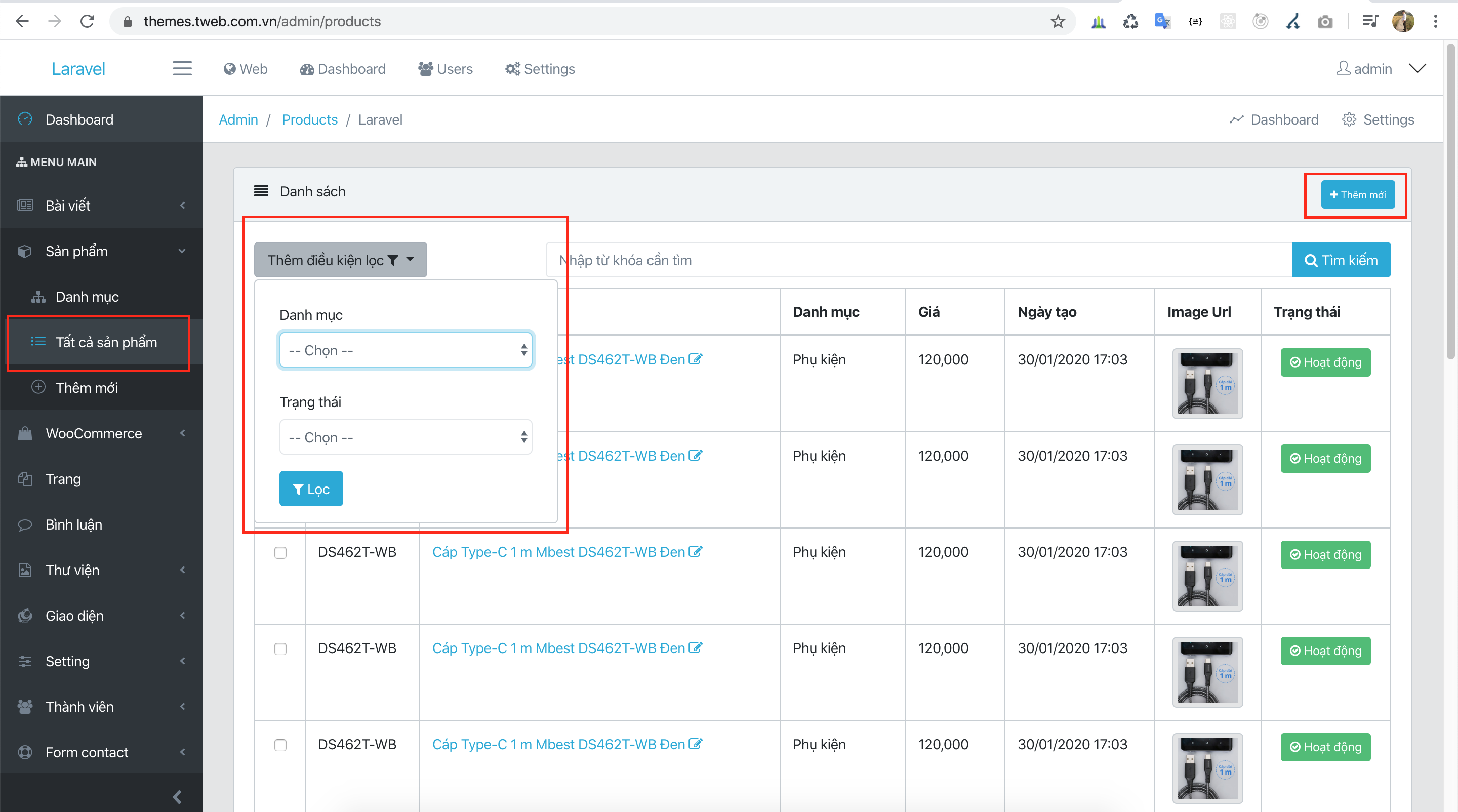 Sản phẩm | TWEB - Hỗ trợ tư vấn thiết kế website và giải pháp bán hàng
